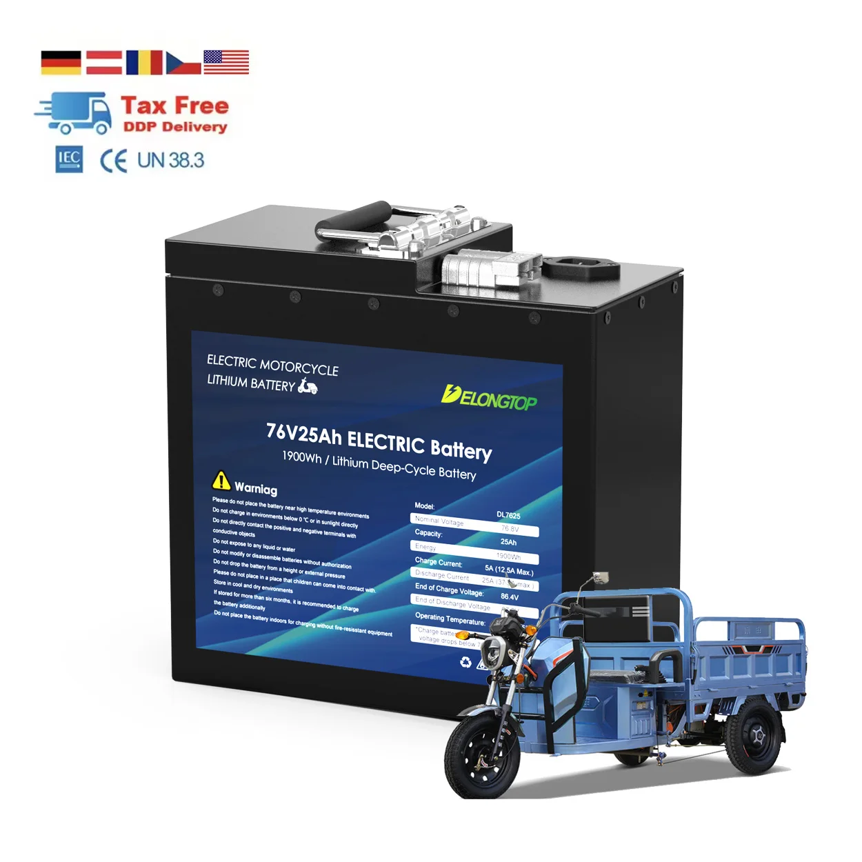 72 Volt Electric Motorcycle Lithium Ion Battery 25Ah/30Ah/50Ah Pin for ...