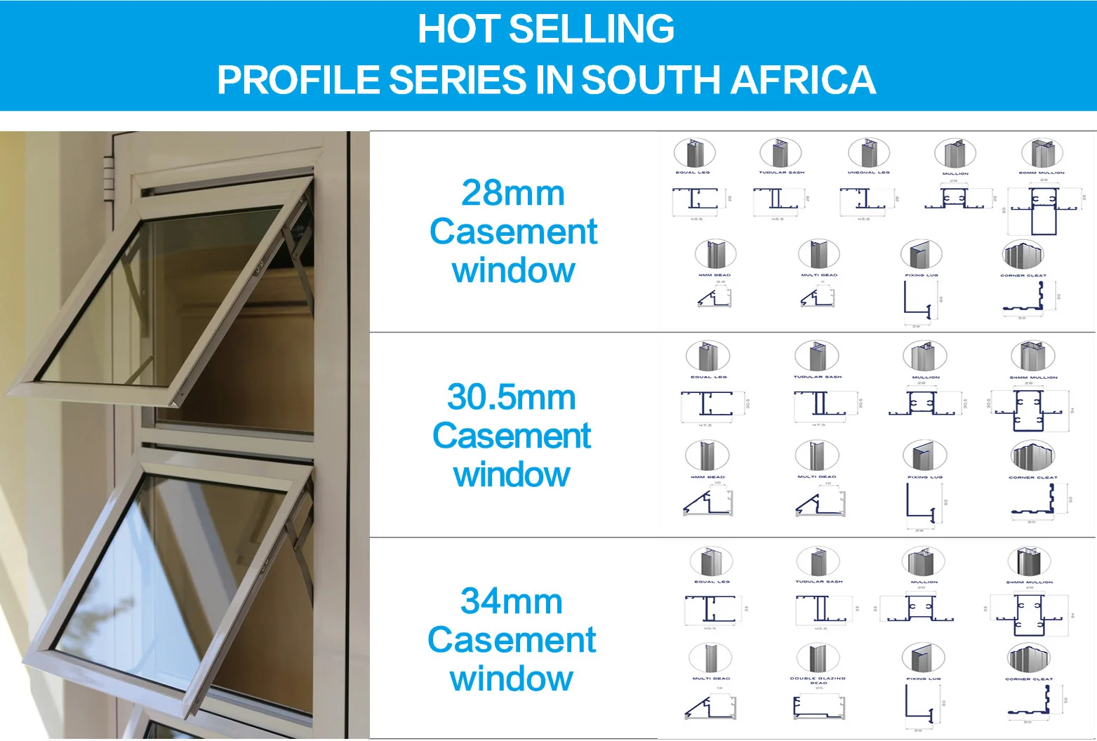 South Africa Aluminum Section Casement Mullion 28 And 30.5 Bronze ...