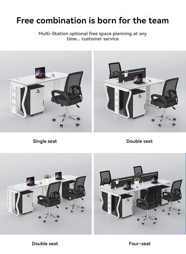 Modern Modular Office Cubicle Partition Table Furniture 4 6 Seater ...