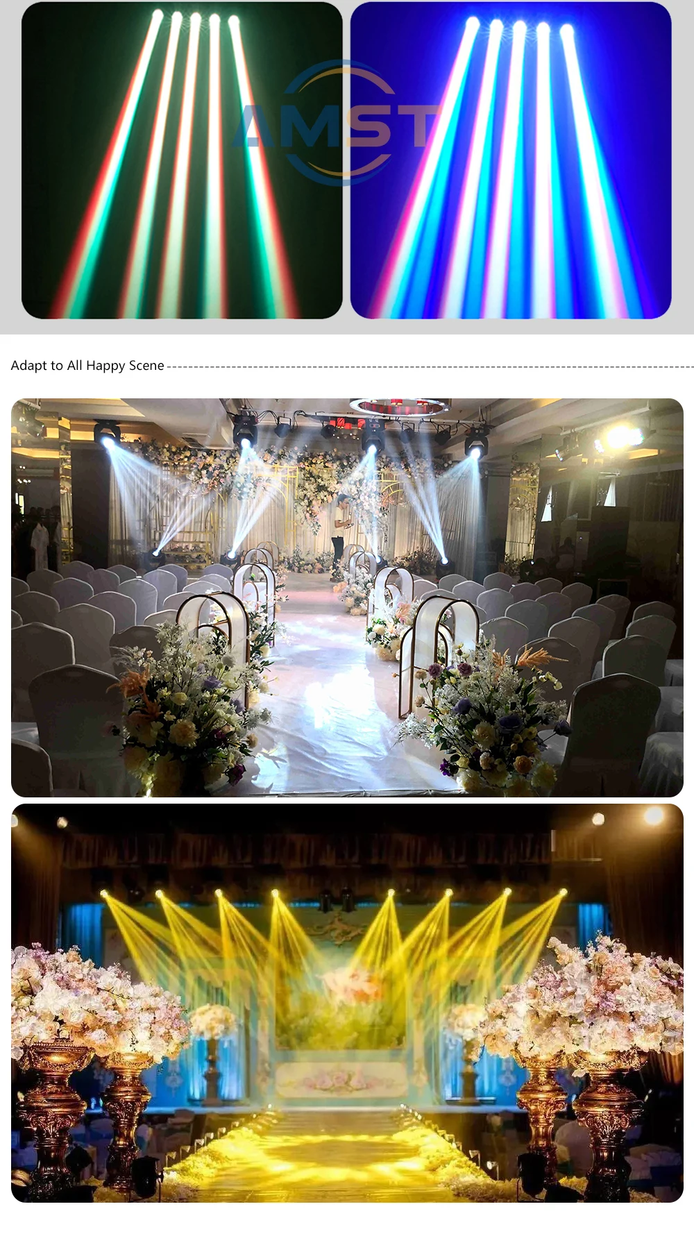 Beam 5heads LED Moving Head Stage Lighting for Weddings