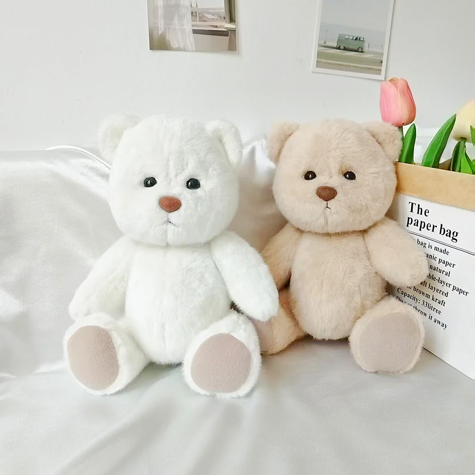 Wholesale 30CM White Brown Fuzzy Plush Lina Bear Teddy