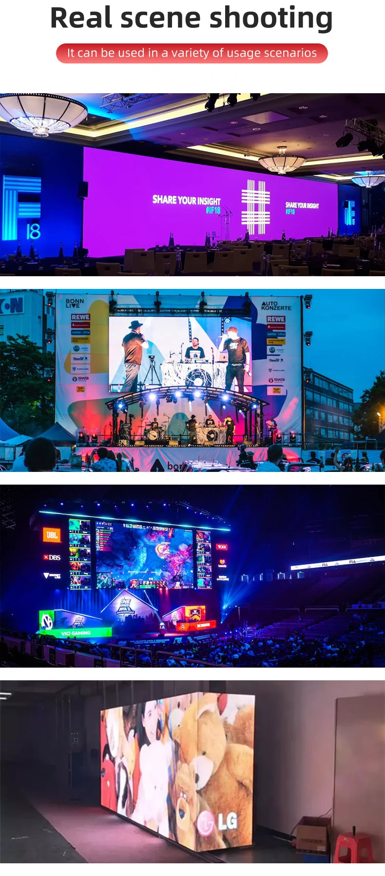 500x500mm Banquet Hall Backdrop - Portable LED Video Wall