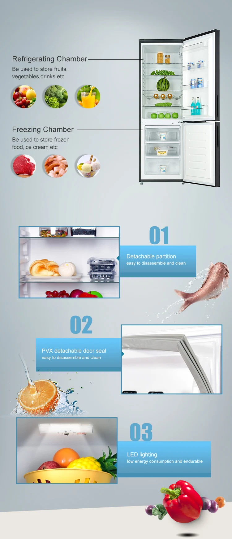 610l 21.5 Cu.ft Manufacture Supply Cooling And Freezing Household 2 ...