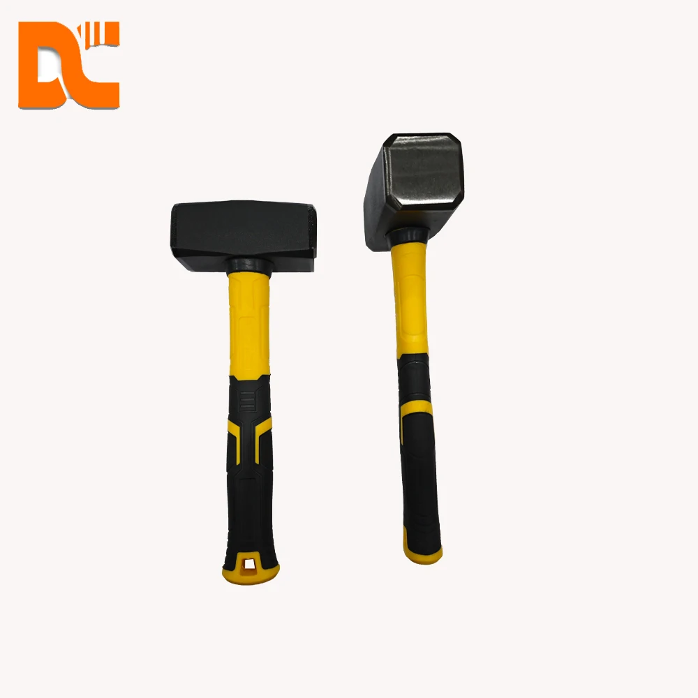 Portable Stone Hammer with Yellow TPR Handle Carbon Steel and Rubber ...