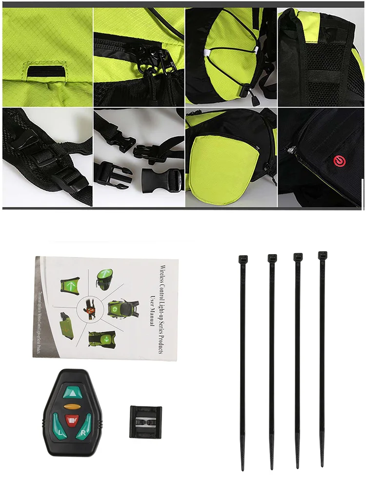 Remote Control Safety Turn Signal Led Bicycle Handlebar Bag Reflective ...