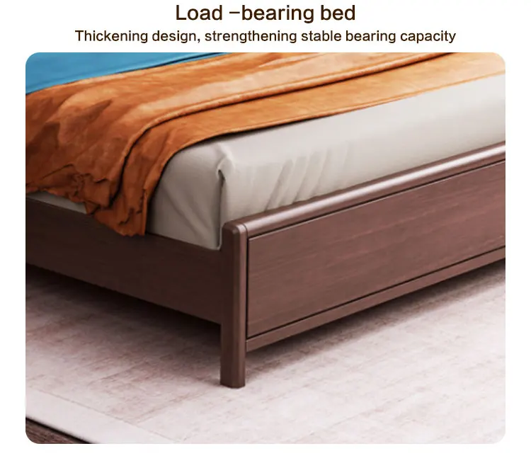 Modern Simple Solid Wood Bed Light Luxury Soft Rely on Double Bed 1.8m ...