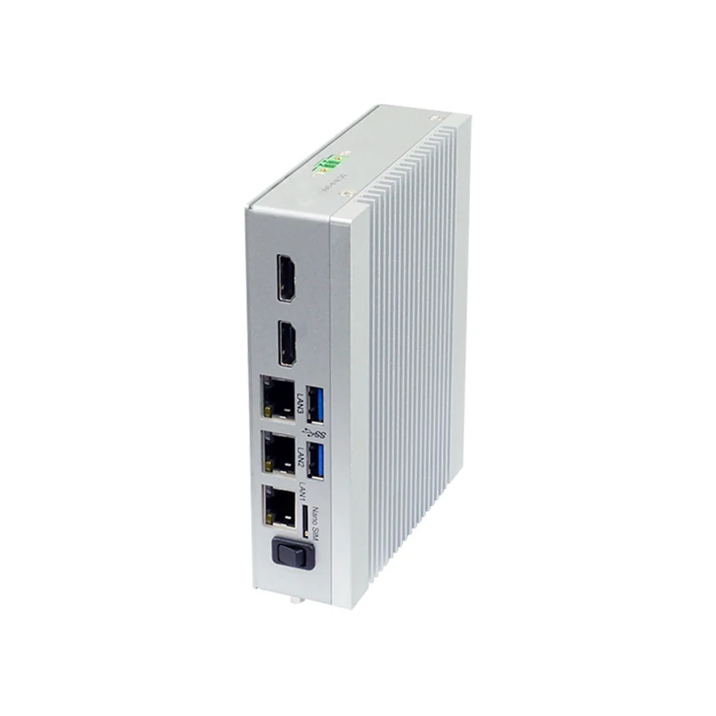 Din Rail Compact Fanless BOX PC Embedded Computer with Elkhart Lake ATOM X6413E / J6412 ...