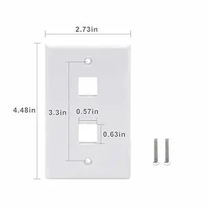 Lan RJ11 RJ45 Panel Keystone Faceplate 45 Jack 1 2 Port 86 US Type ...