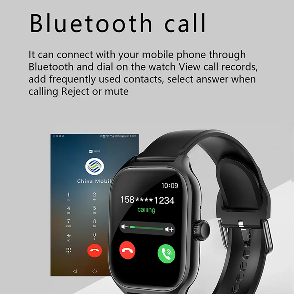 2024 New Rectangular Smartwatch Gt4 Bual Strap Touch Screen Call App ...