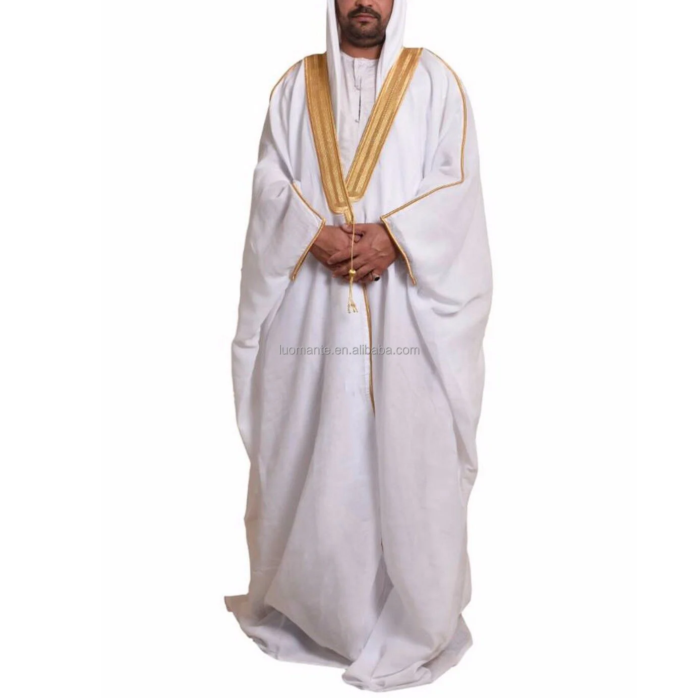 Wholesale Bisht Arabic Cloak Islamic Muslim Dubai Men Bisht Abaya Eid ...
