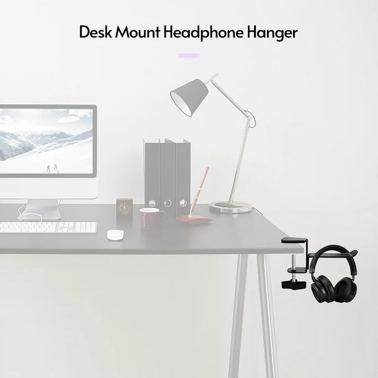 Universal Headphone Hanger Desk Mount Headset Holder Under Desk ...