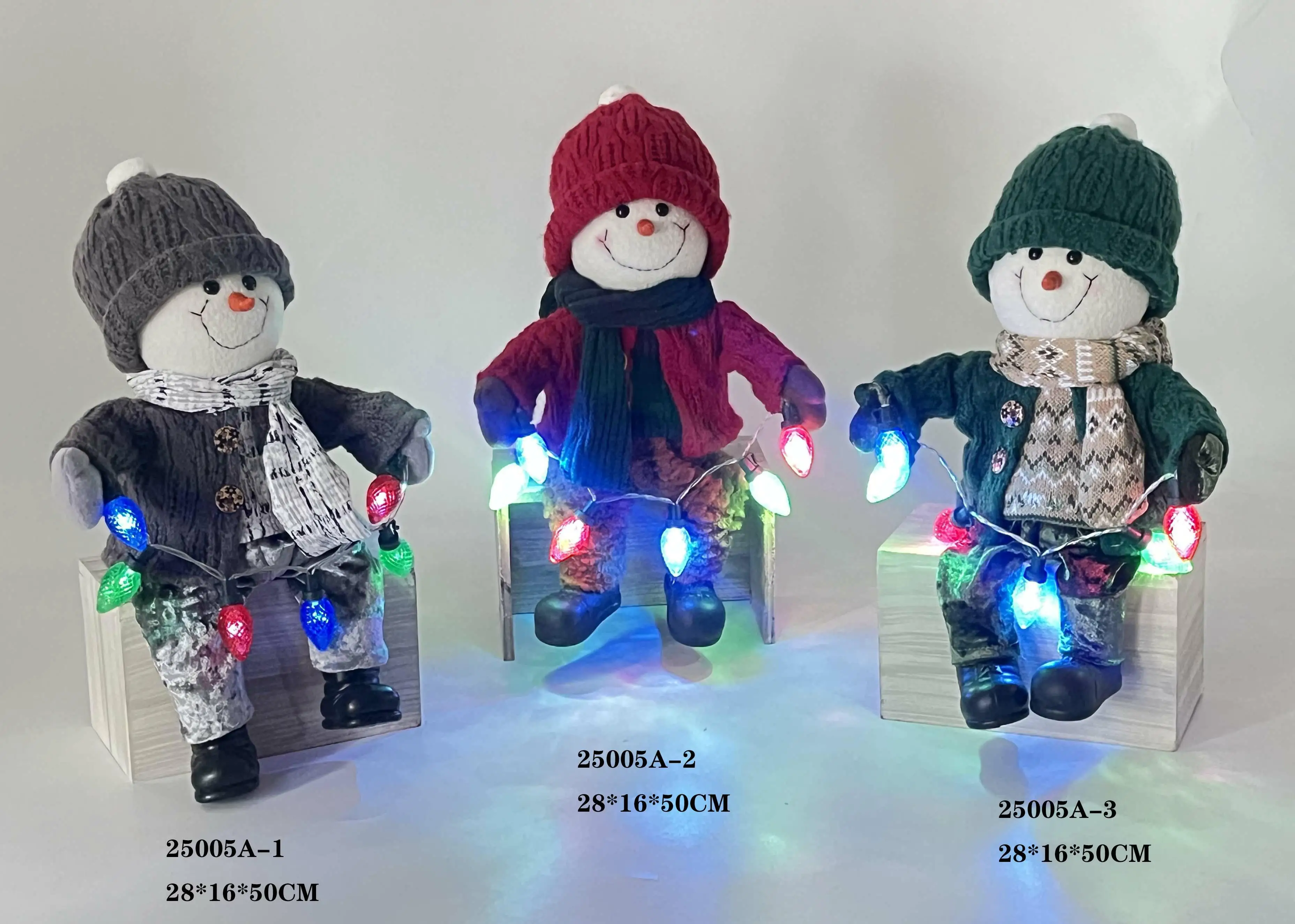 Seated Leg-Dangling Snowman with String Lights and Music, 3*AAA ...