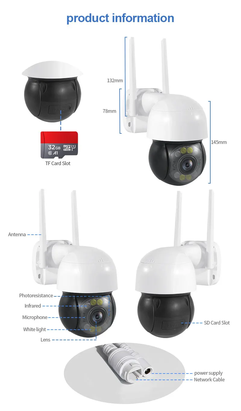 Sectec IP Camera - QC2 Camera with 5MP, Night Vision, & Two-Way Audio