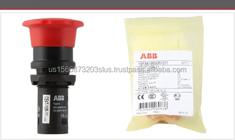 AB-Bemergency Stop Emergency Button CE4T-10R-11 MPET1-10R MPEP4-10R 22MM Red 40MM Mushroom Head ...