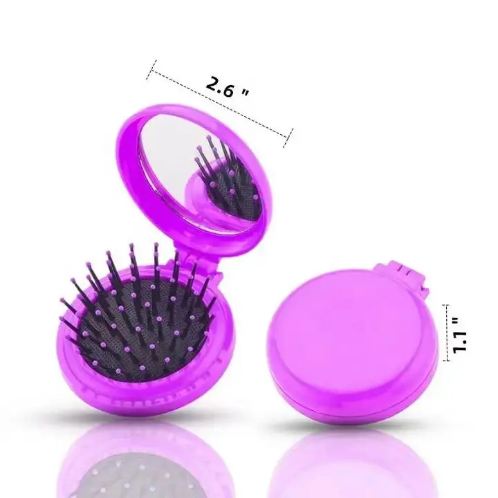 Customized Logo Solid Color Mini Folding Comb Hair Brush Travel ...