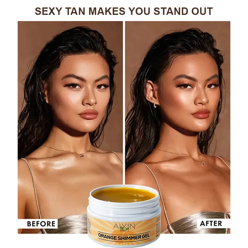 Aixin Private Label Orange Glow Accelerator Tanning Gel Tanning Accelerator Gel Extreme Brown ...