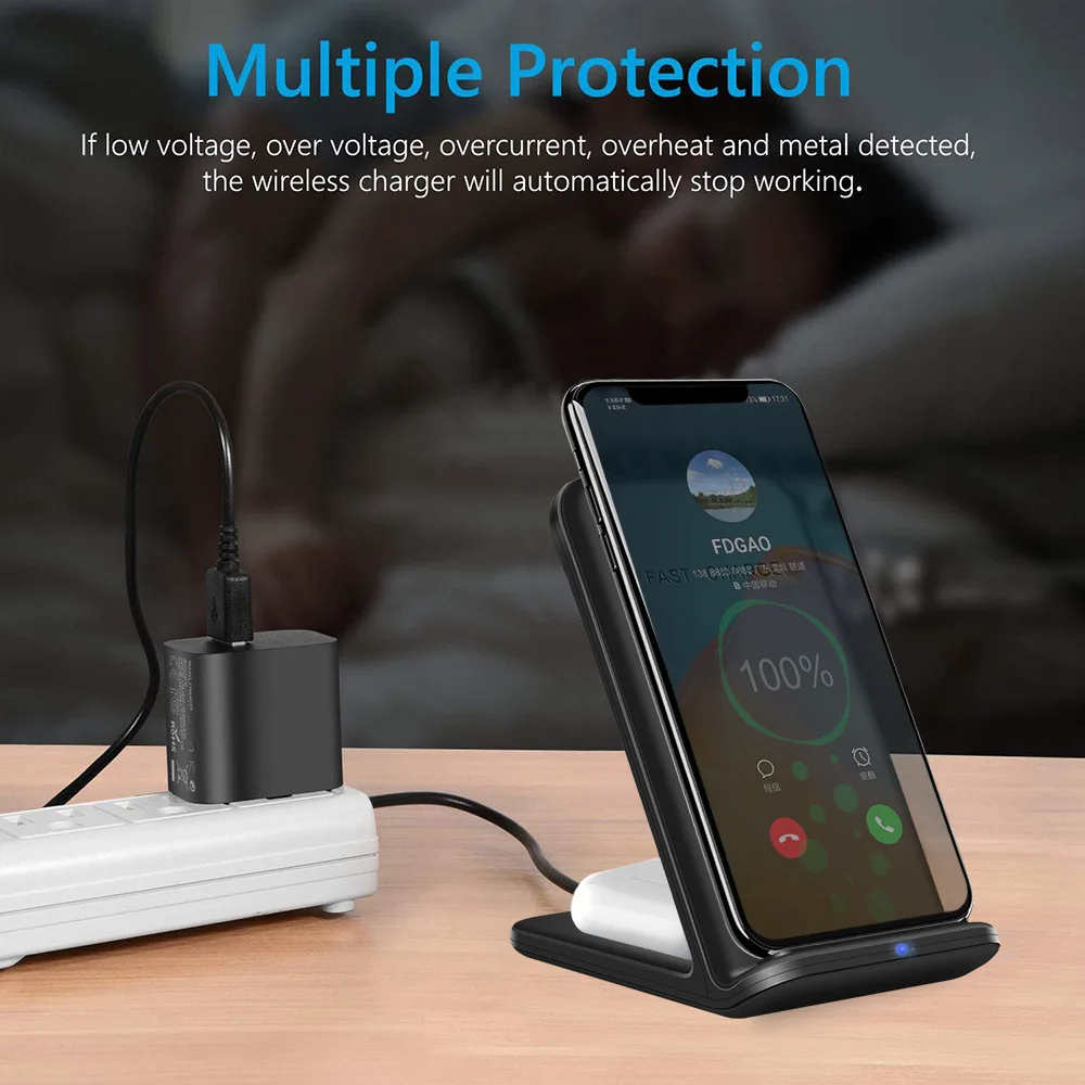 New 2 in 1 Vertical Wireless Charger 15W Fast Charge Qi Standard ...