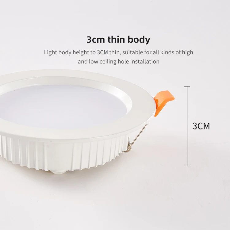 Professional Flush Mount Round Flat Led Panel Light Downlight With High ...
