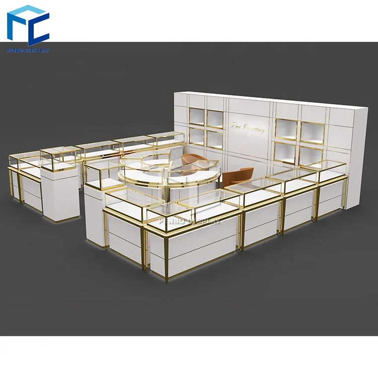Mall Furniture Display Showcase Shopping Mall Gold Jewelry Display ...