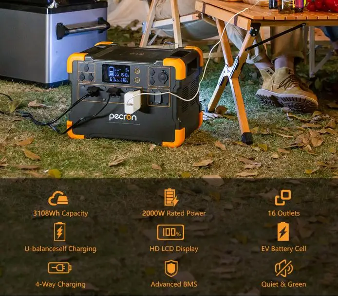 Pecron E3000 Portable Rechargeable Power Station Outdoor Battery 230v ...