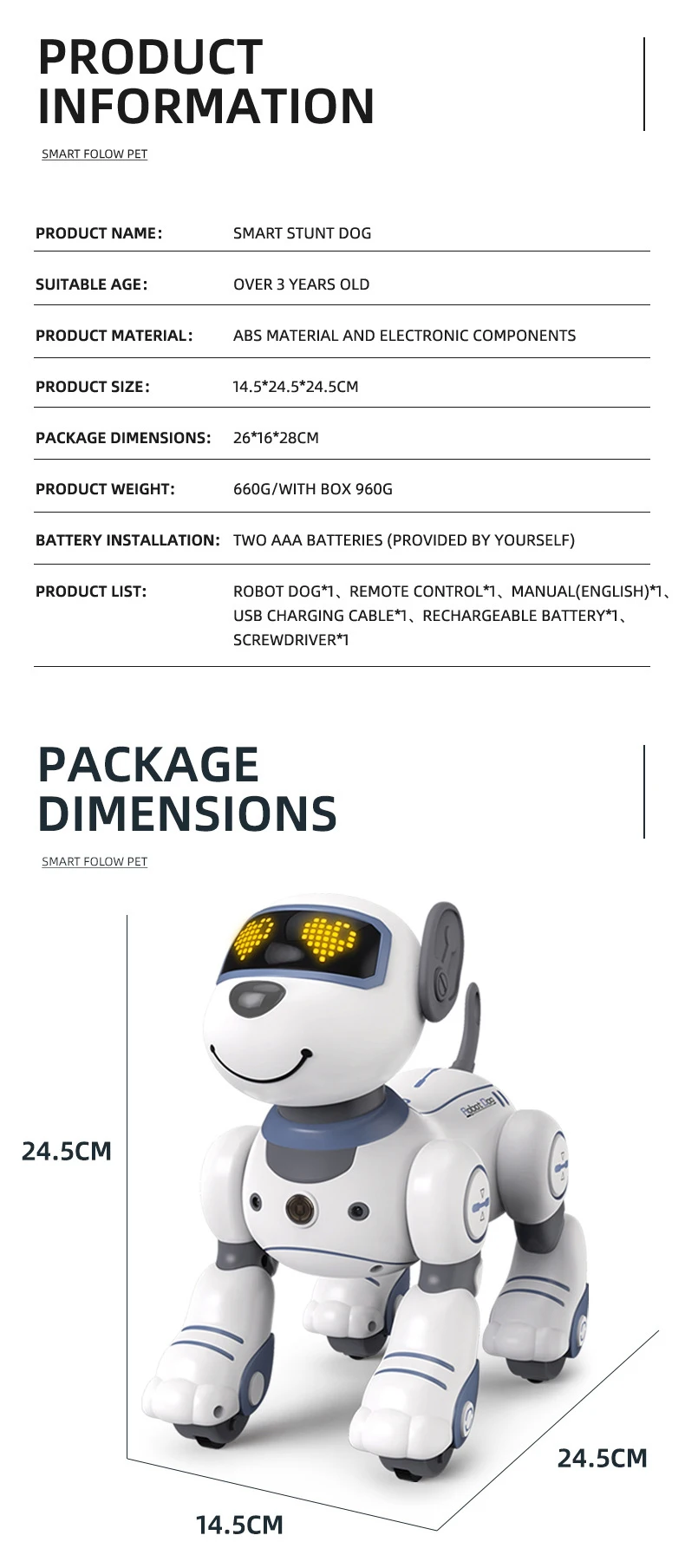 Samtoy AI Infrared Touch Sensor Programming Smart Stunt Dog