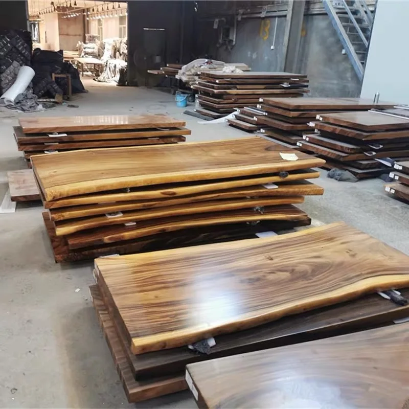 Factory Wholesale Solid Wood Dining Table Top - Custom Live Edge Zebra ...
