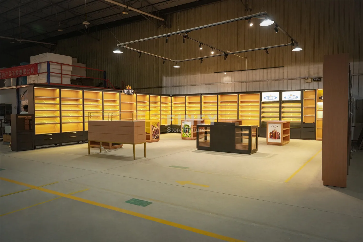 Custom Cigar Store Interior Design - Wood & Glass Displays