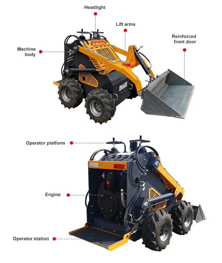 Free Shipping diesel Loader Mini Front Track Loader EPA Engine CE Small ...