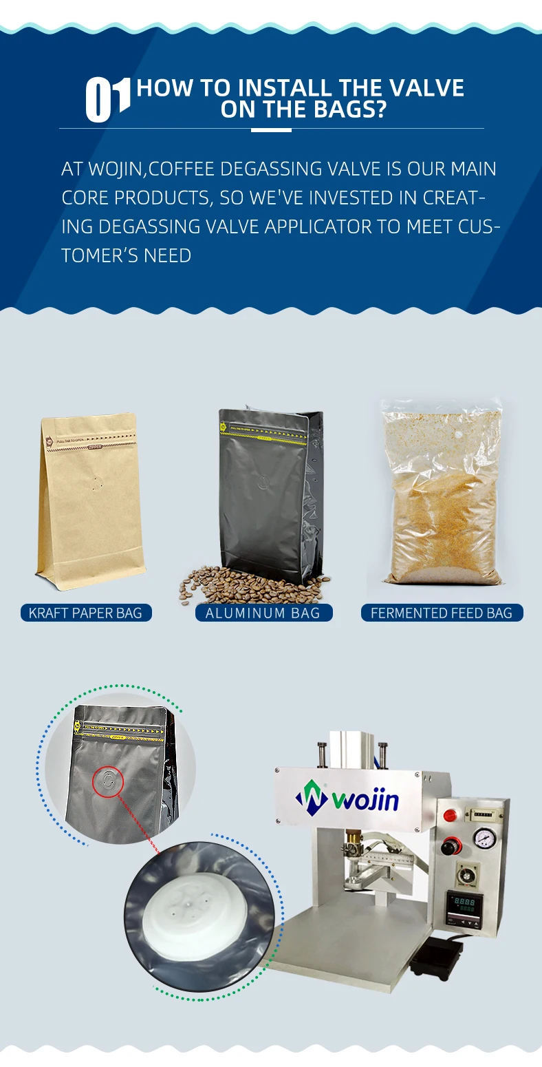 Wojin New Valve For Coffee Packaging Bag One Way Adhesive Degassing ...