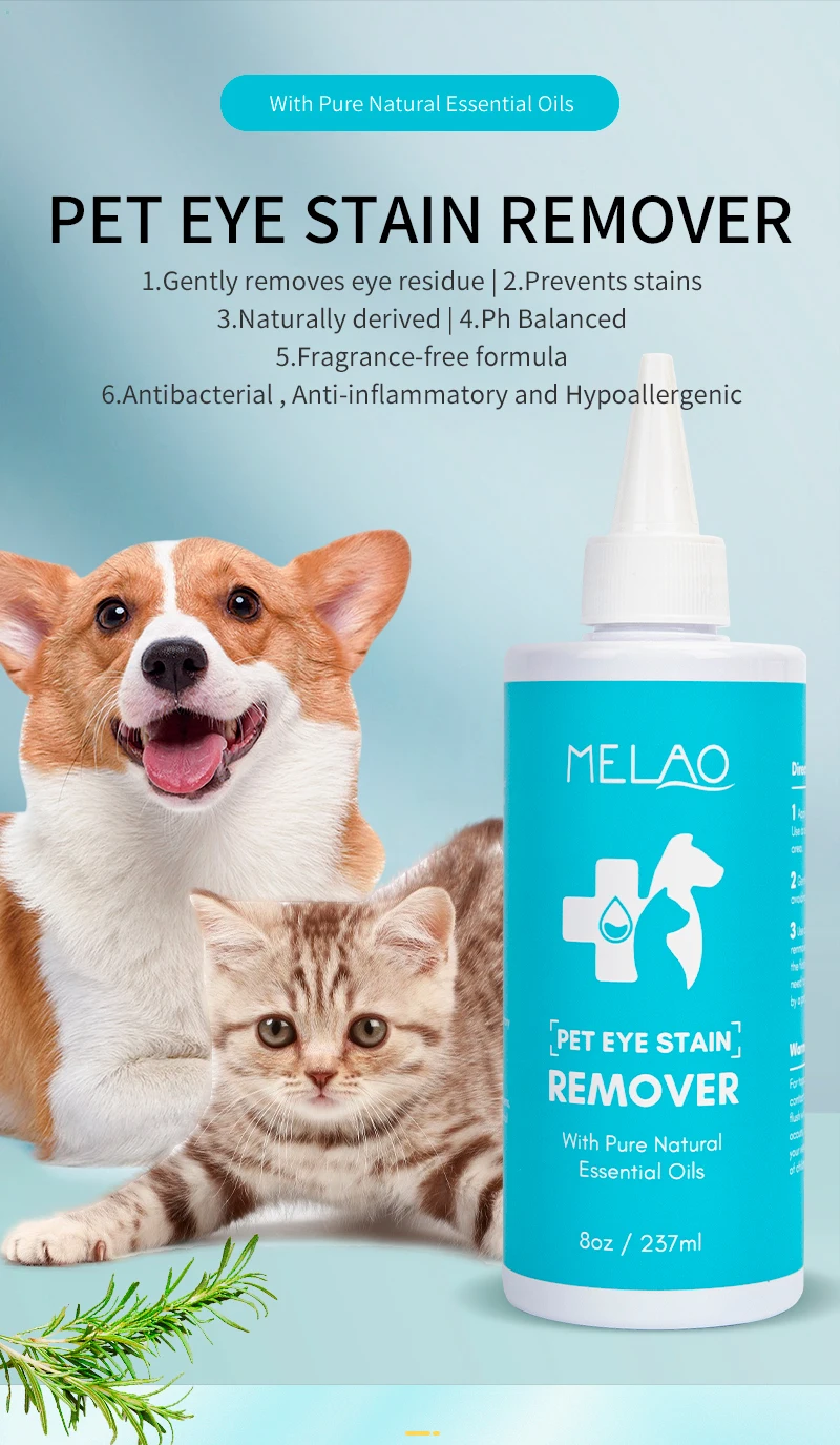 MELAO Private Label Eye Drops - Tearless Pet Eye Cleaners