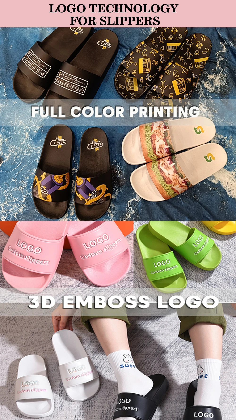 Custom Slides Slippers - OEM Printing for Hotels & Spas