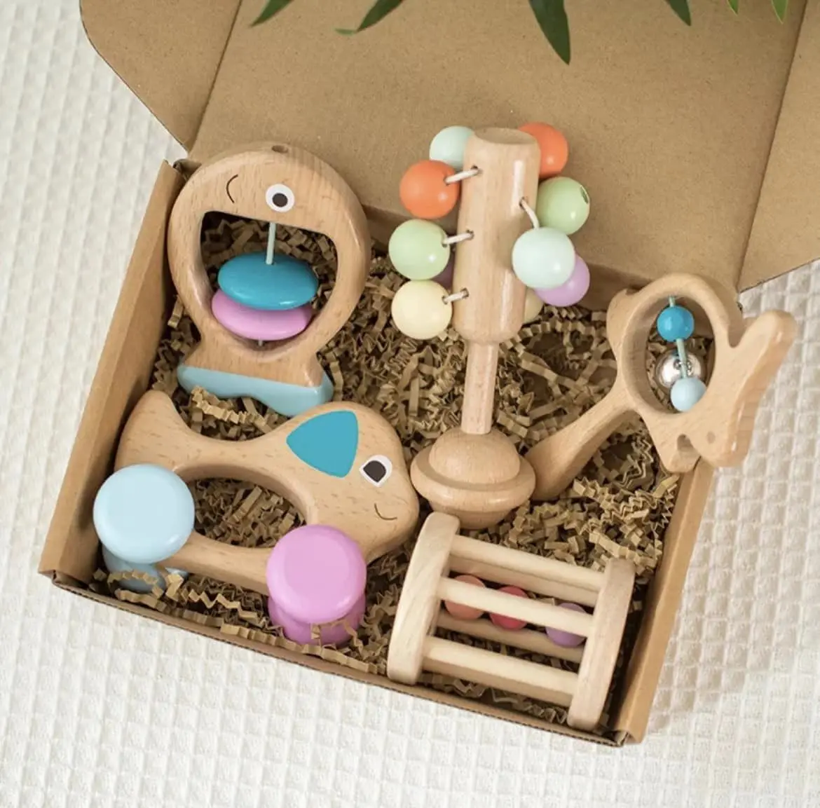 Kiu Wooden Baby Toys Baby Rattles Toys Hand Bell Musical Instrument ...
