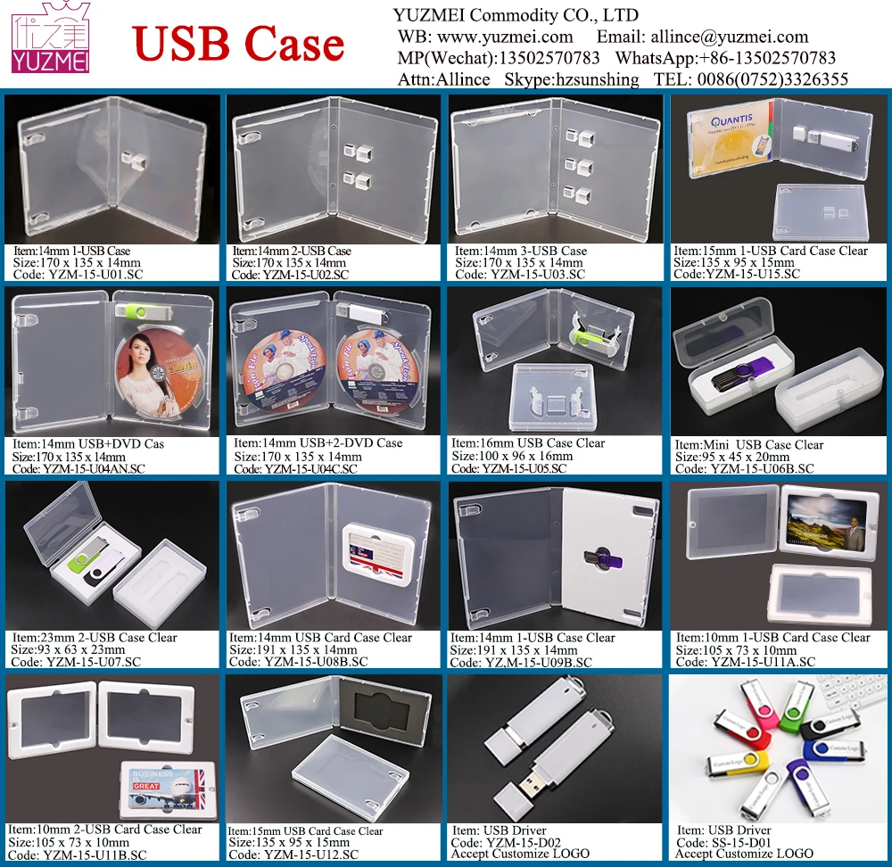 Yuzmei Plastic Credit Card Type Usb Pen Drive Case Usb Card Holder Usb ...