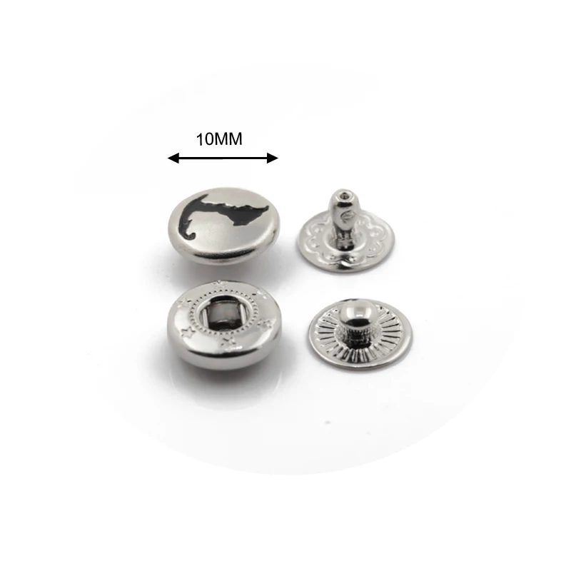High Quality 9mm Hidden Cap Metal Snap Buttons for Clothing