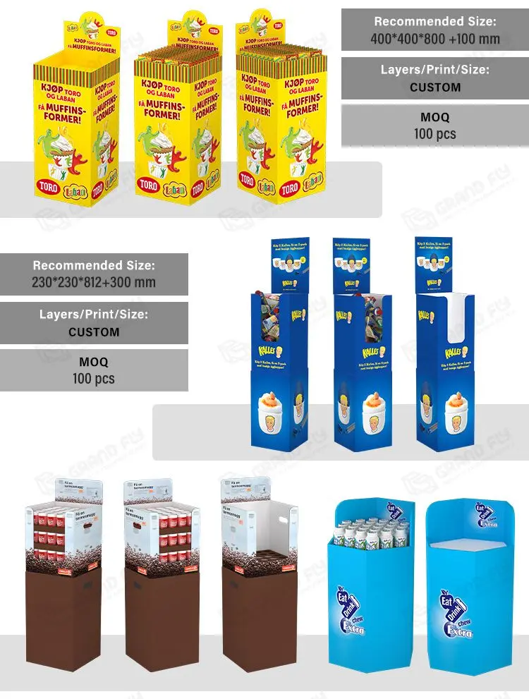 Custom Snacks Cardboard Display Stand - Eco-friendly