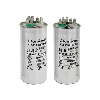 Domi Cbb Motor Start Capacitor Ac 45+5 Uf 370-440vac 50/60hz Fan Capacitors Round Dual Run Cbb65 ...