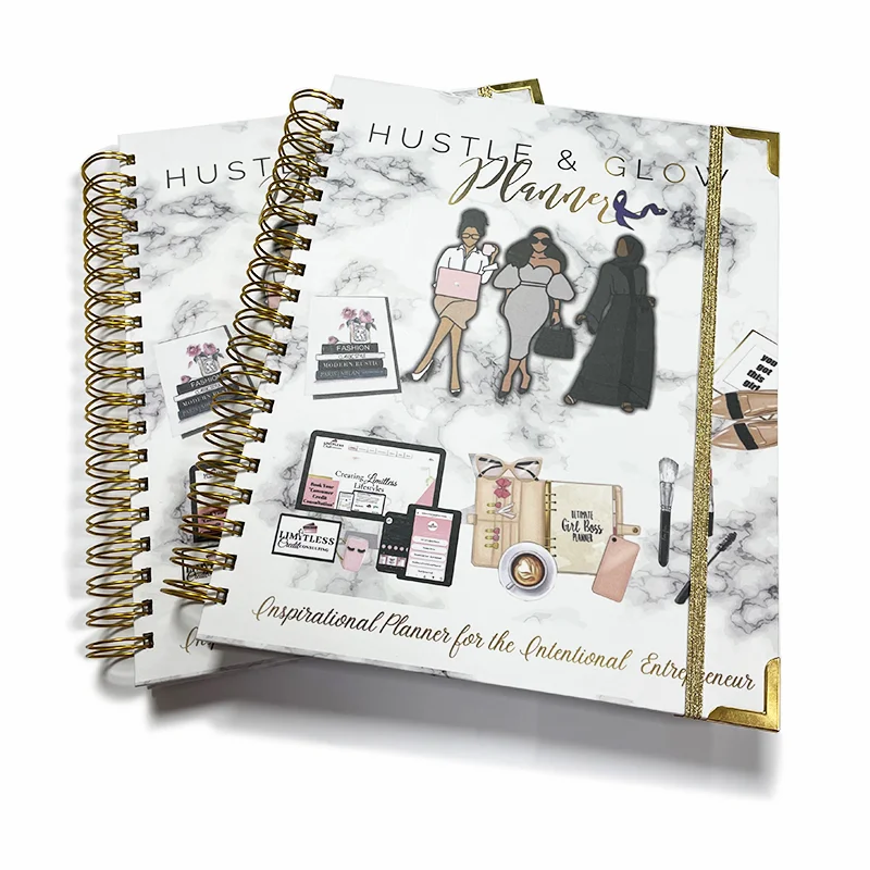 Luxury Customize Planner - Gold Spiral Diary & Budget Binder