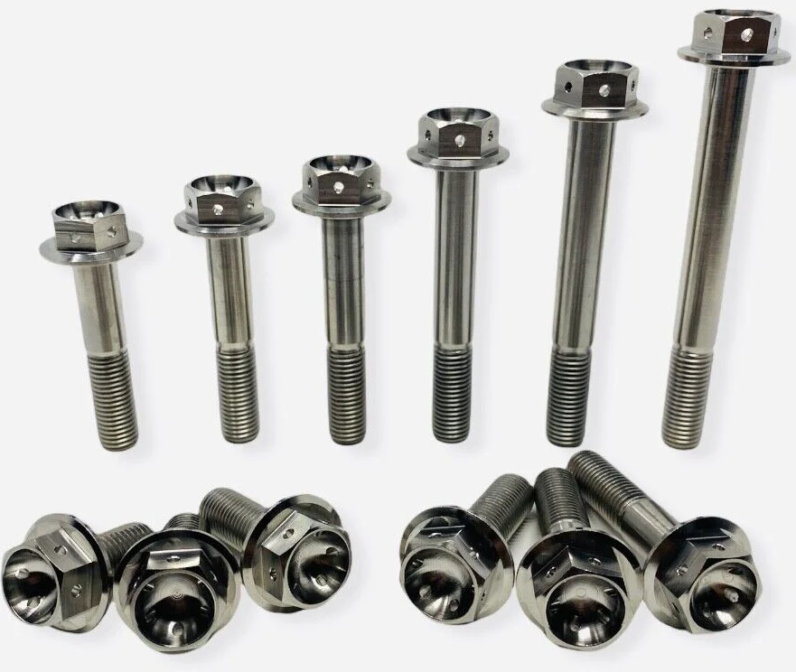 Titanium Flange Head Bolts Titanium Motorcycle Bolt Gr5 Titanium Hex ...
