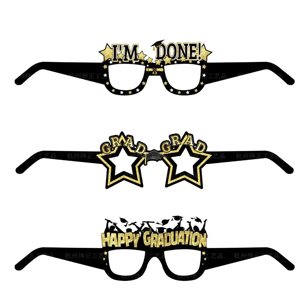 2024 New Black Gold Graduation Eyeglasses Class Congrats Glasses Grad ...