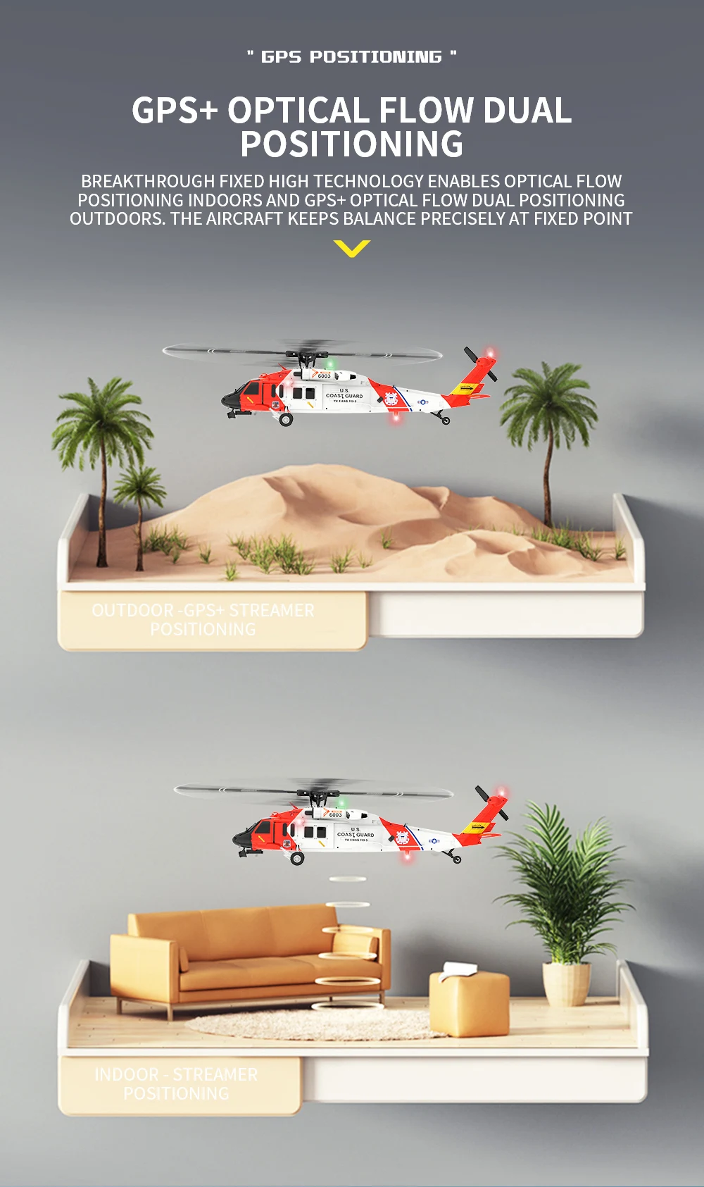 F09S RC Helicopter - Precision GPS Optical Flow Control