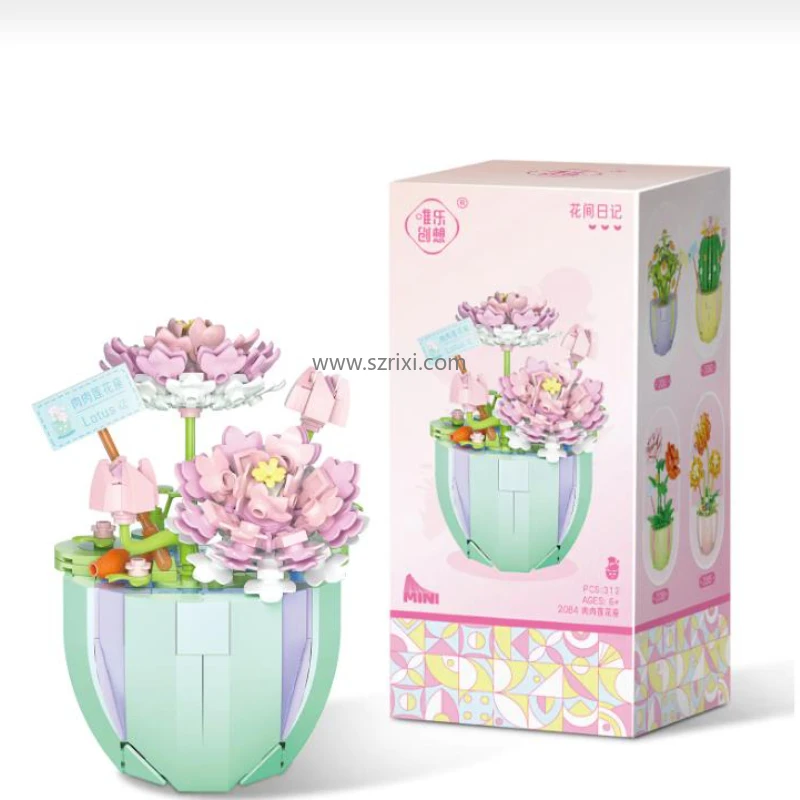 2083-84 Flower Bouquet Kit Diy Flowers Block Toys Set Valentine's Day ...