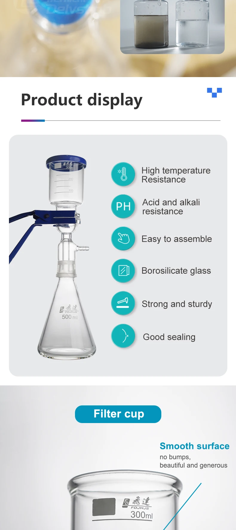 Laboratory Vacuum Filtration Hplc Mobile Phase All Glass Holder Unit ...