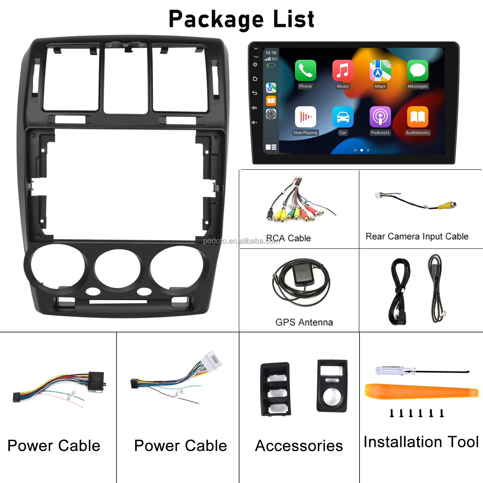 Podofo Double Din 9 Inch Android Car Stereo for Hyundai GETZ