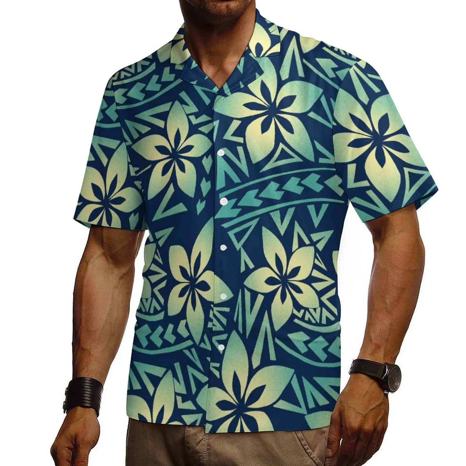Wholesale Polynesian Samoan Tattoo Designs Big Size Men Shirt Casual ...