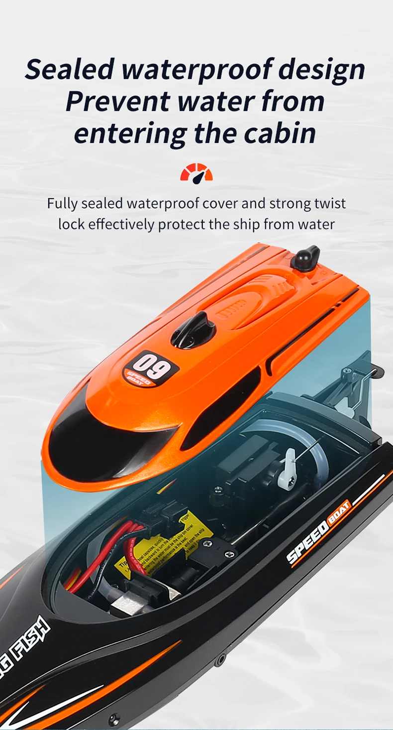 Water Boat Toy Hj812 Rc Racing Speed Boat Waterproof Anti Rollover High ...