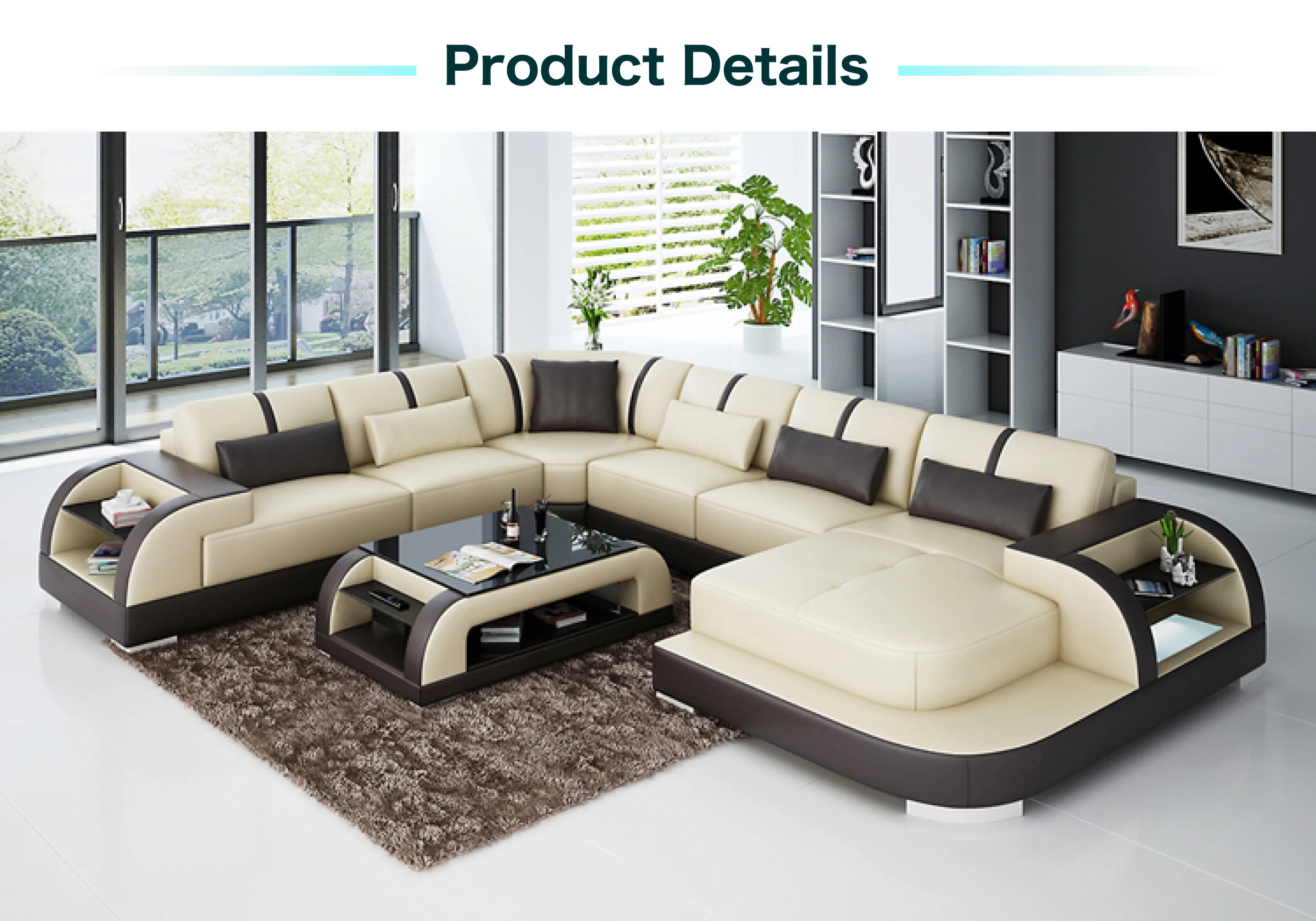 Modern White Chesterfield Leather Sofa Set Modular Three-seat Luxury ...