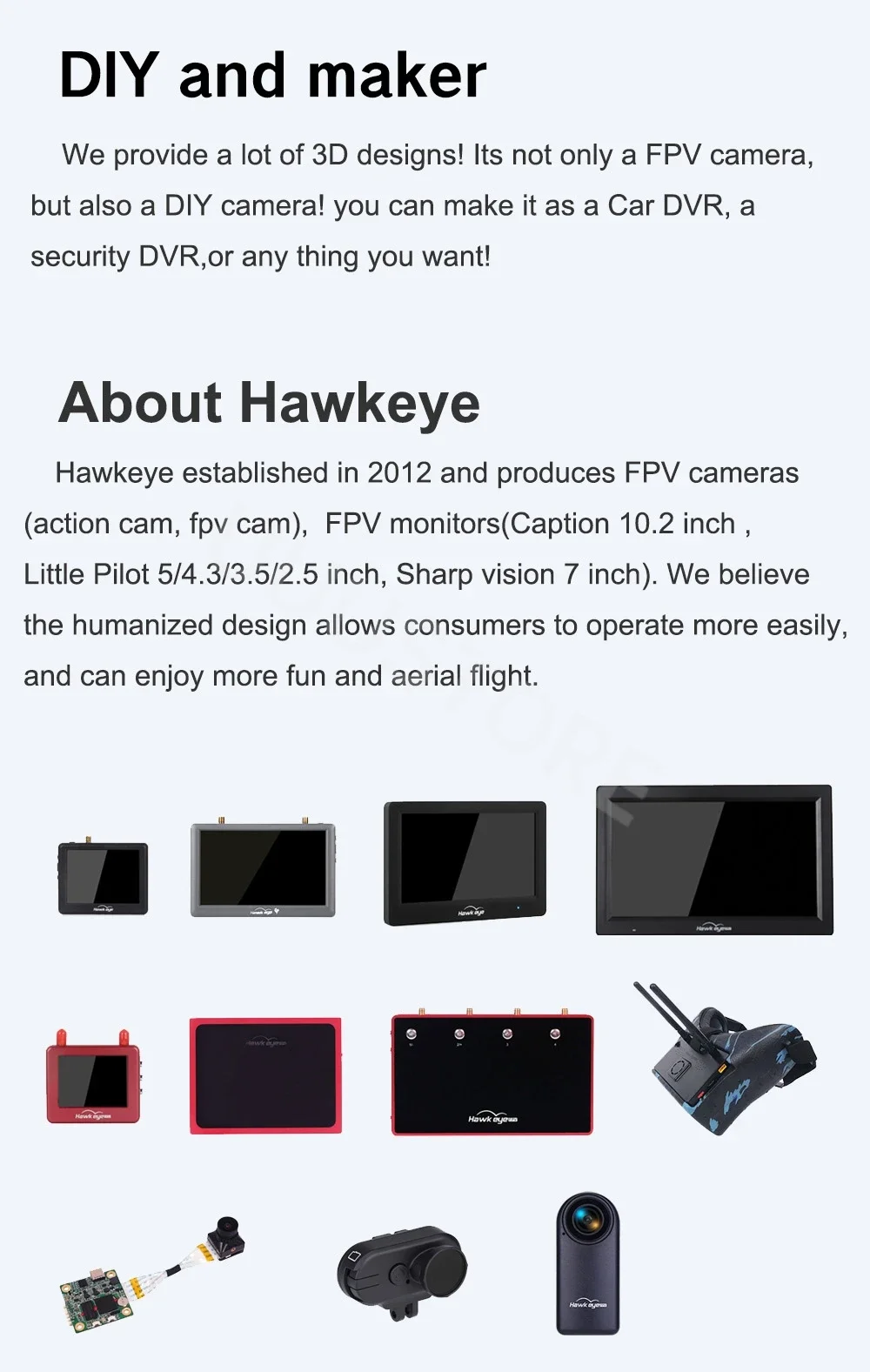 Hawkeye 4K Thumb 2 Action Camera - 170 Degree FOV for FPV RC Drone