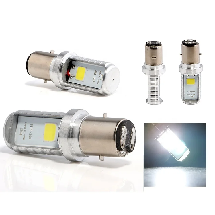 Ba20d Cob 12w Led Bulb For Motorcycle H6 Headlights High Low Beam 900 ...