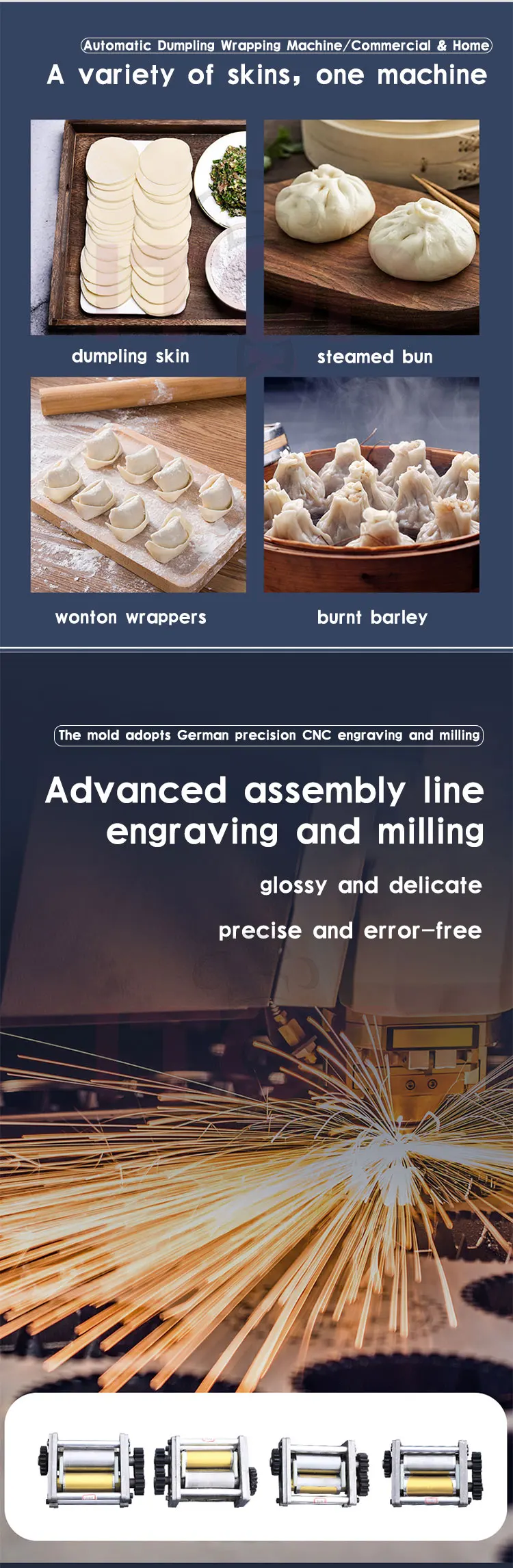 Dumpling Skin Wrapper Making Machine - 60pcs/min Efficiency