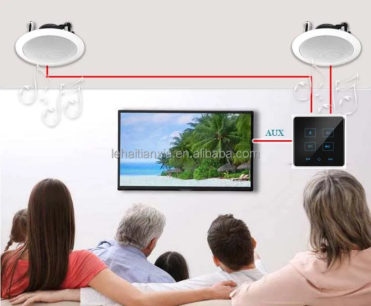 Wall Amplifier Audio With 2 6" Hifi Ceiling Speaker Usb Tf Card ...